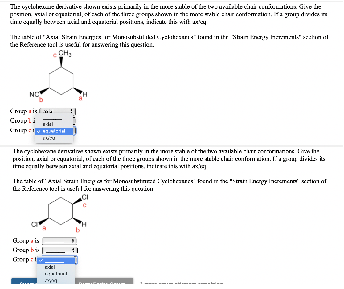 Solved The cyclohexane derivative shown exists primarily in | Chegg.com