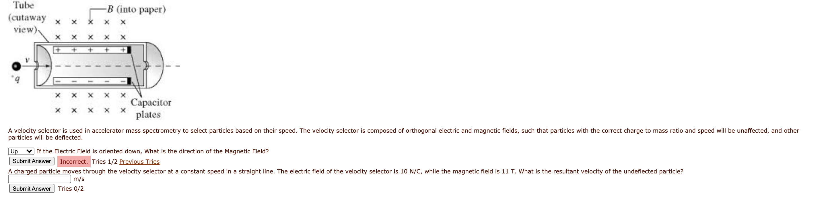 Solved B (into paper) Tube (cutaway view) X х - X X | Chegg.com