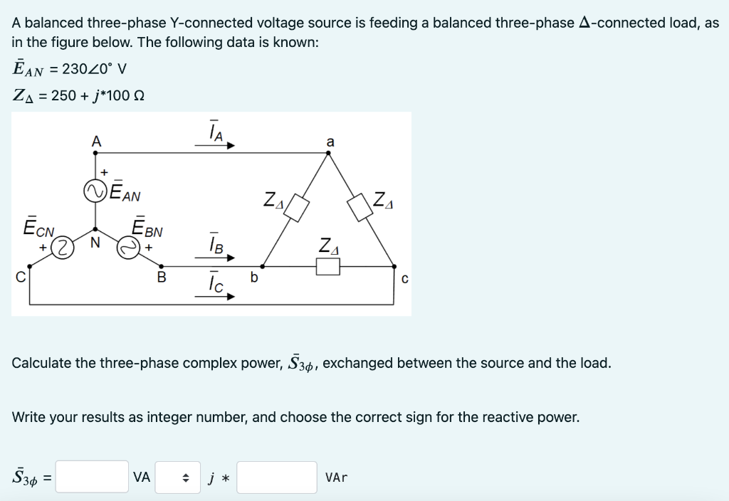 Solved A balanced three-phase Y-connected voltage source is | Chegg.com