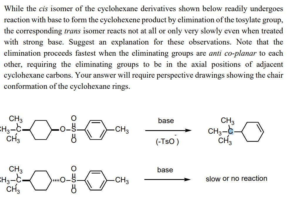 Solved While the cis isomer of the cyclohexane derivatives | Chegg.com