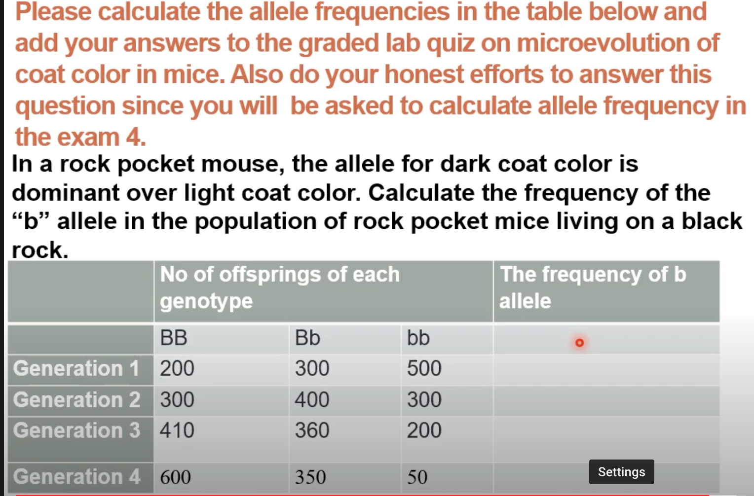 Solved Please calculate the allele frequencies in the table | Chegg.com