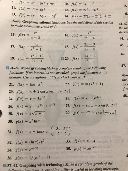 Solved 9. f(x) =x3-6x2 + 9x 10. f(x) = 3x-x3 12. f(x) 2x6-3x | Chegg.com