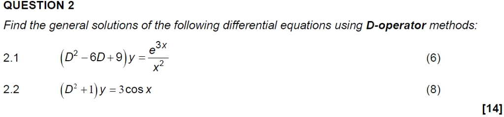 Solved QUESTION 2 Find the general solutions of the | Chegg.com