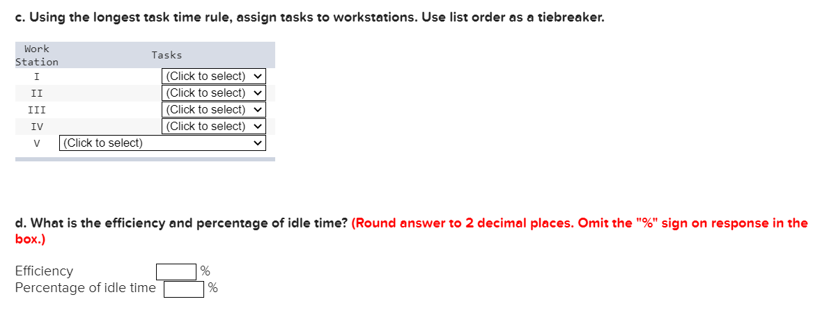 Solved A manager wants to assign tasks to workstations as | Chegg.com