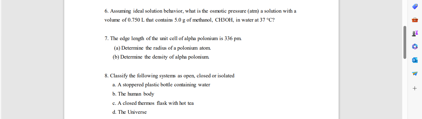 Solved 6. Assuming ideal solution behavior, what is the | Chegg.com