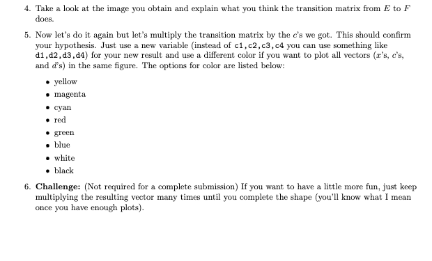 1. Use MATLAB to find the transition matrix from the | Chegg.com