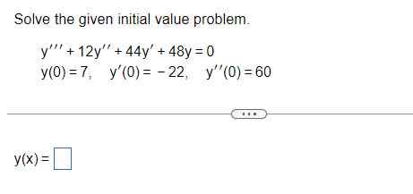 Solved Solve the given initial value problem. | Chegg.com