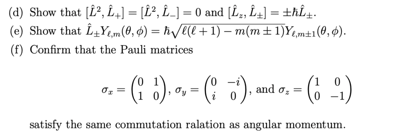 Solved 1 Angular Momentum Operators And Their Commutation