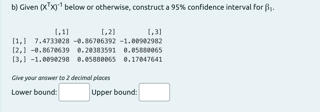 Solved Data: (YiX;); i = 1,...30 Model: E(Y) = a + 31x1 + | Chegg.com