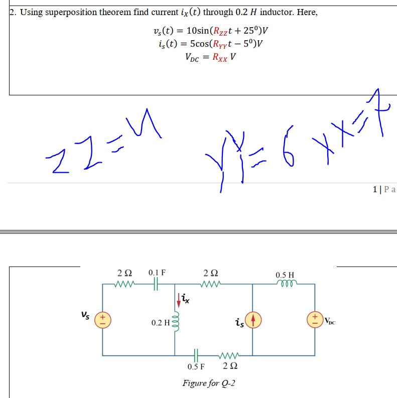 Solved 2 Using Superposition Theorem Find Current Ix T