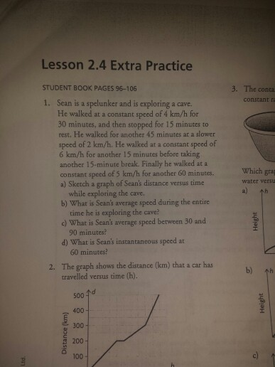 Solved Lesson 2.4 Extra Practice STUDENT BOOK PAGES 96-106 | Chegg.com