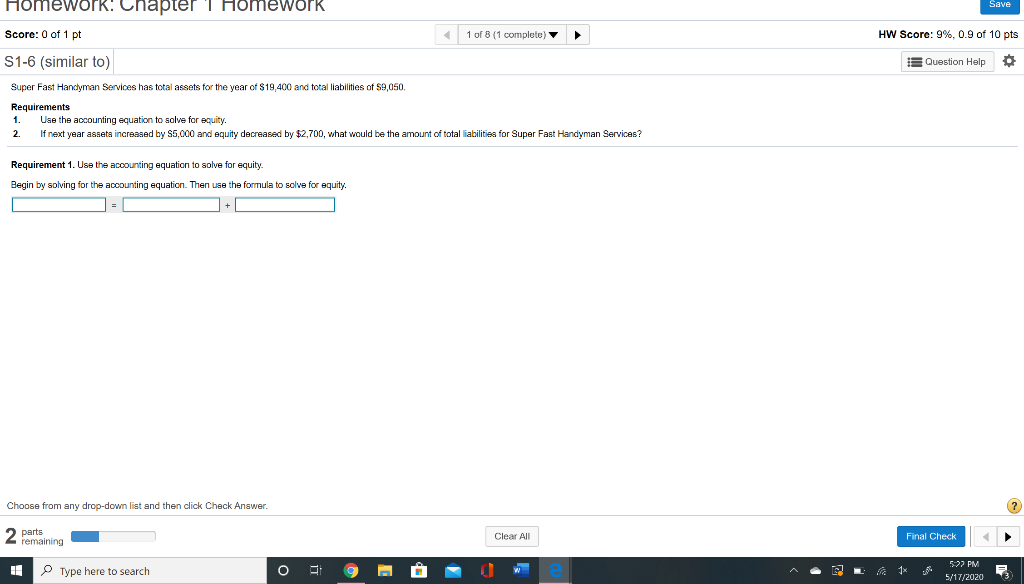 Solved Save Homework Chapter 1 Homework Score 0 Of 1 Pt 1