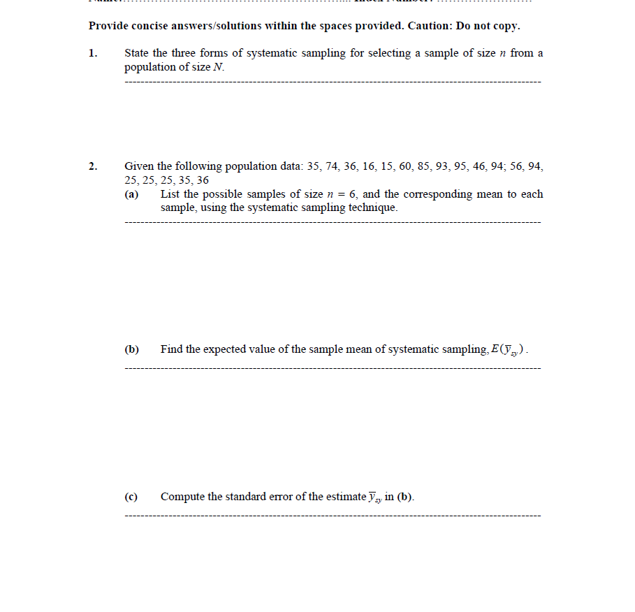 Solved Provide concise answers/solutions within the spaces | Chegg.com