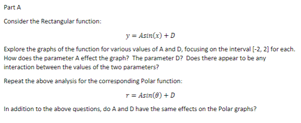 Solved Part A Consider the Rectangular function: y = Asin(x) | Chegg.com