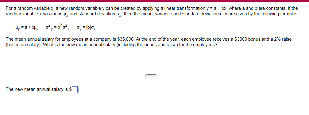 Solved For a random variable x, a new random variable y can | Chegg.com