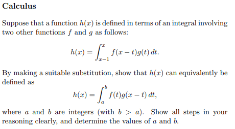 Solved Calculus Suppose that a function h() is defined in | Chegg.com
