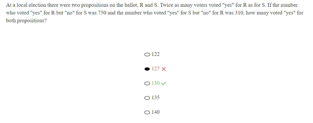 Solved At a local election there were two propositions on | Chegg.com