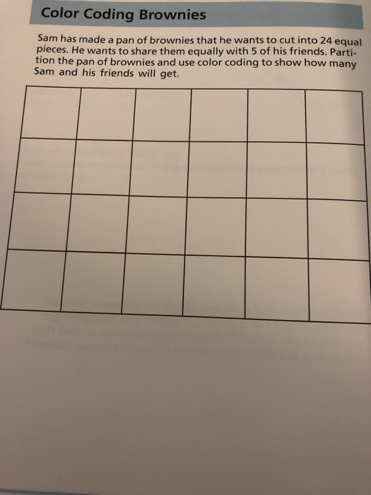 Solved Color Coding Brownies Sam has made a pan of brownies | Chegg.com