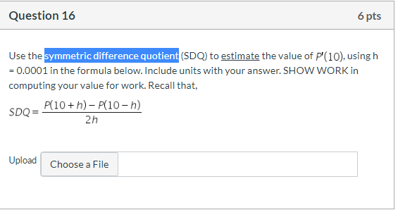 Question 16 6 pts Use the symmetric difference | Chegg.com
