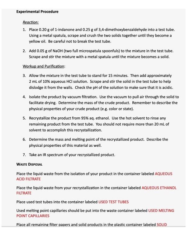 Solved Experiment 6: A Solventless Aldol Condensation CHEM | Chegg.com
