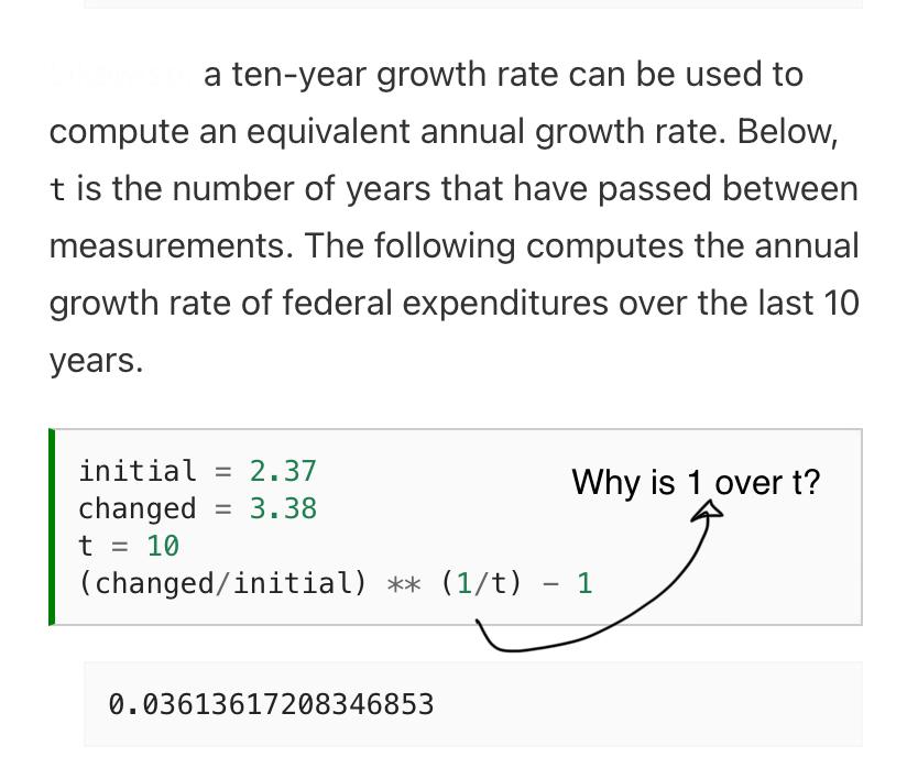 Solved a ten-year growth rate can be used to compute an | Chegg.com