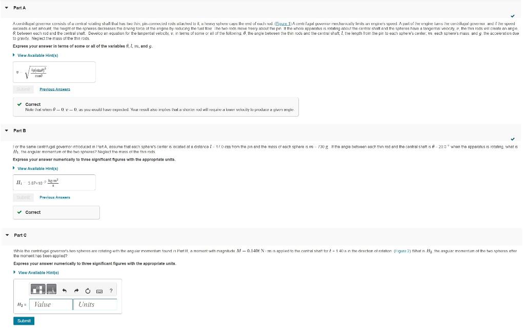 Solved Learning Goal: To apply the principle of angular | Chegg.com