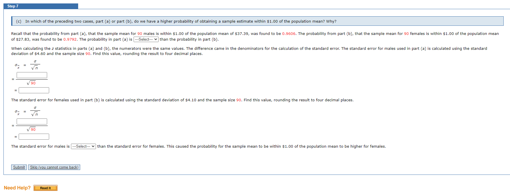 Solved of $27.83, was found to be 0.9792. The probability in | Chegg.com