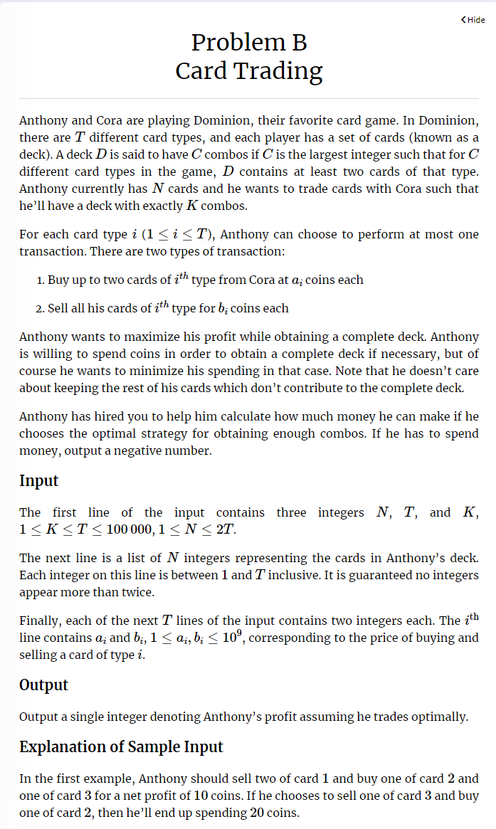 Solved Problem B Card Trading Anthony and Cora are playing | Chegg.com