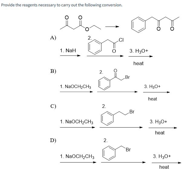 Solved 1. NaOCH2CHa H3O heat HO OH 1. NaOEt EtOH 2 2. heat | Chegg.com