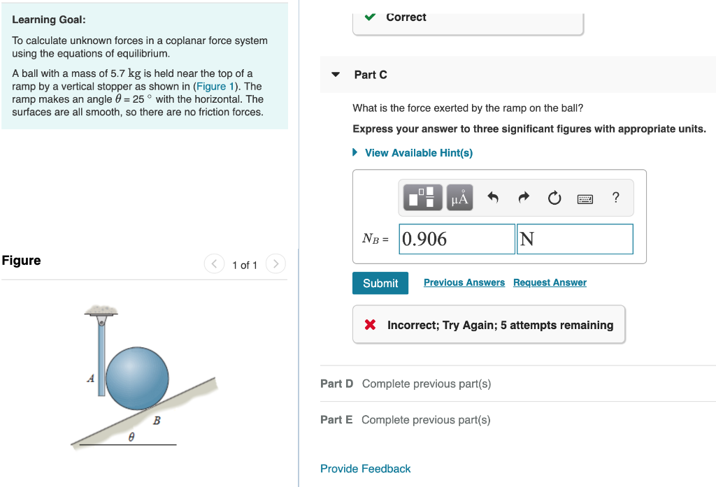 Correct Learning Goal: To calculate unknown forces | Chegg.com
