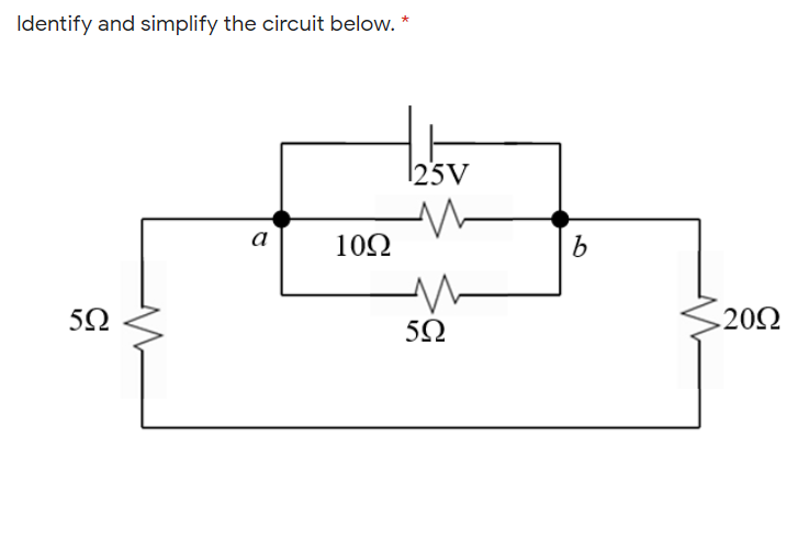 Solved Identify and simplify the circuit below. 125V ΑΛ 10Ω | Chegg.com