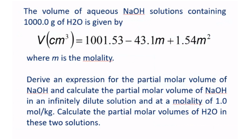 Solved The volume of aqueous NaOH solutions containing | Chegg.com