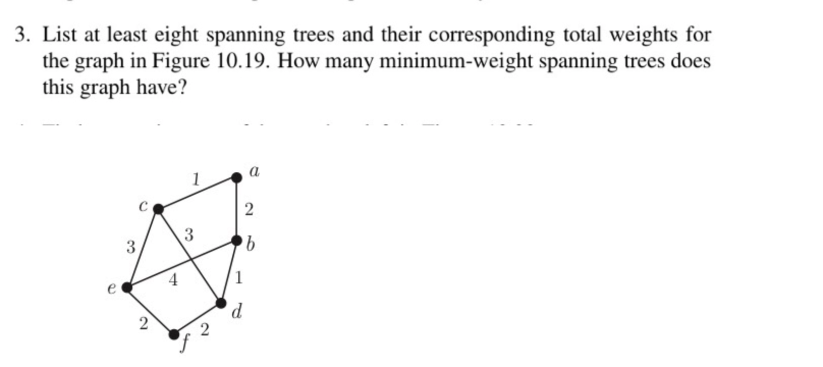 Solved 7. Find a minimum-weight spanning tree of the | Chegg.com