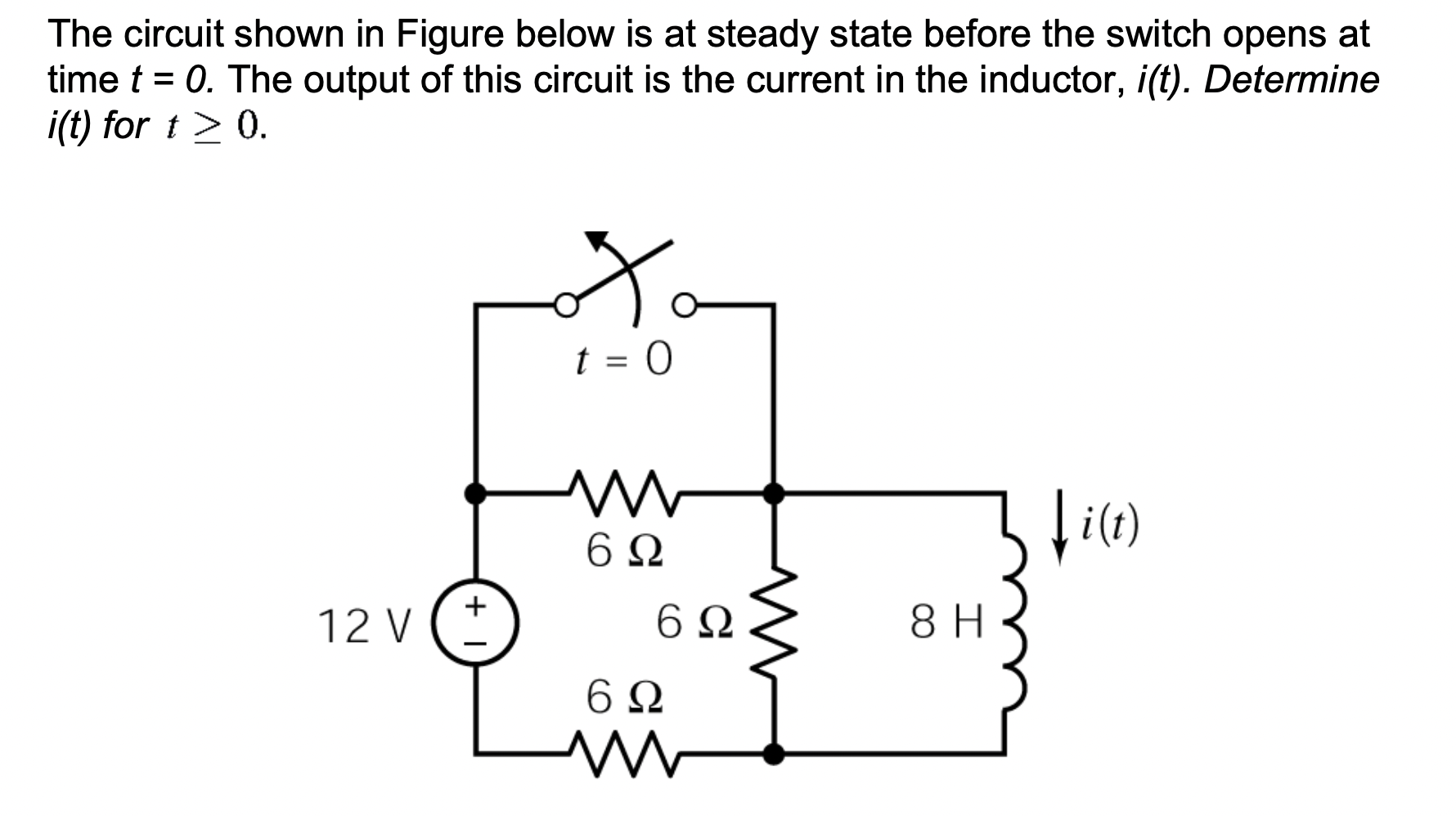 Solved The Circuit Shown In Figure Below Is At Steady State