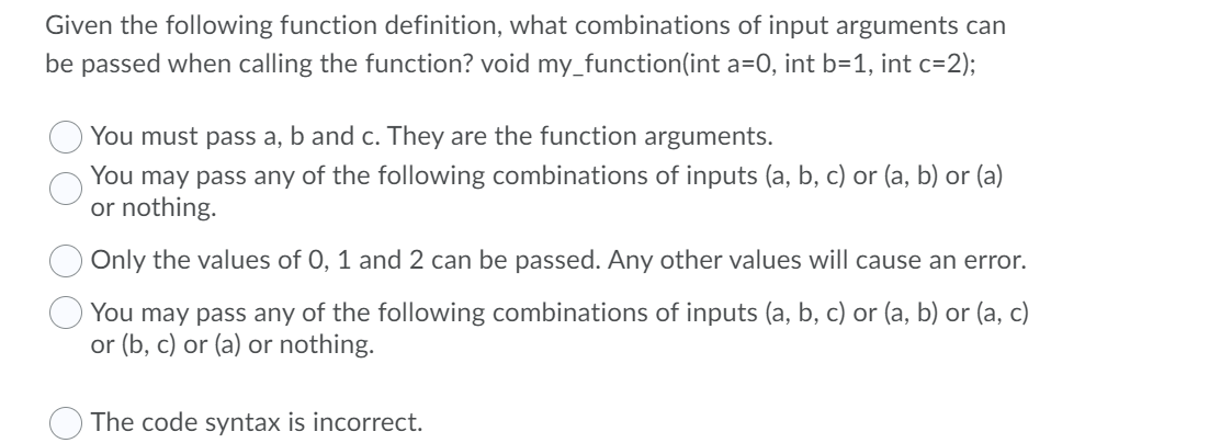 Solved Given the following function definition, what | Chegg.com