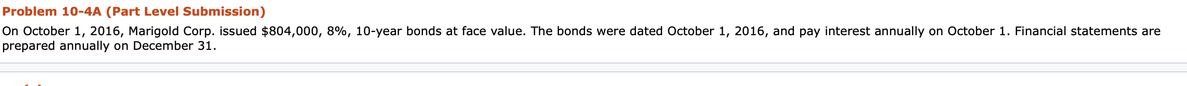 Solved Problem 10-4A (Part Level Submission) On October 1, | Chegg.com