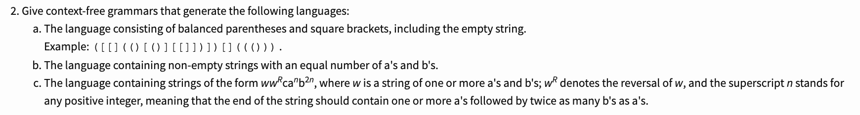 2. Give context-free grammars that generate the | Chegg.com