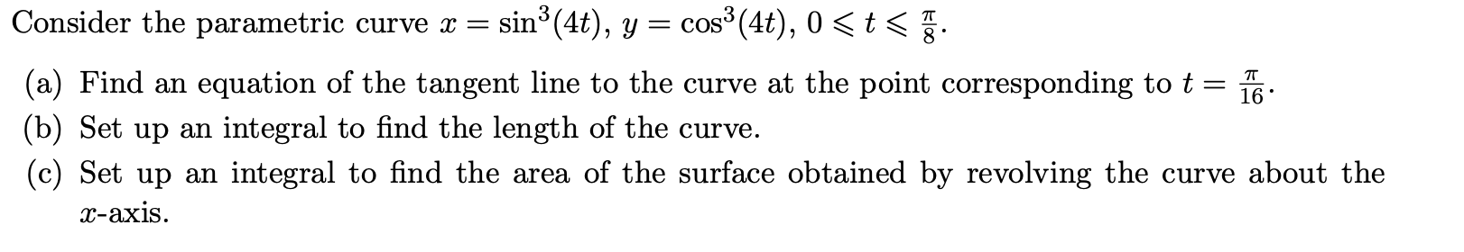 Solved Consider the parametric curve | Chegg.com