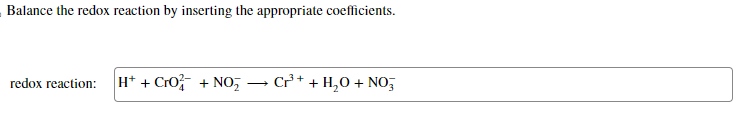Solved Balance the redox reaction by inserting the | Chegg.com