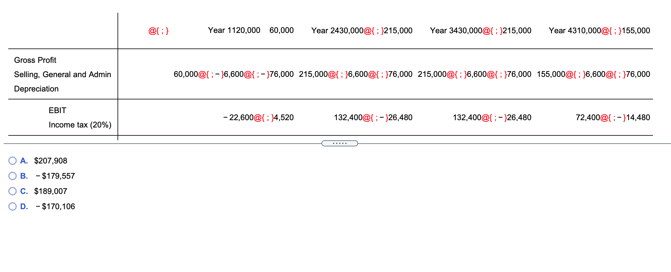 Solved @{ :) Year 1120,000 60,000 Year 2430,000@{ : 215,000 | Chegg.com