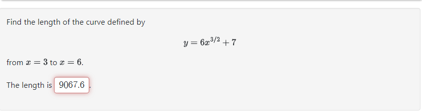 Solved Find the length of the curve defined byy=6x32+7from | Chegg.com