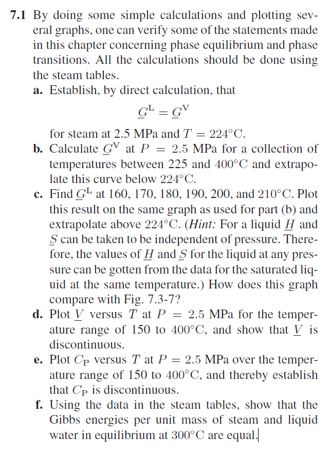 Solved The steam table is from Appendix A.III (pages | Chegg.com