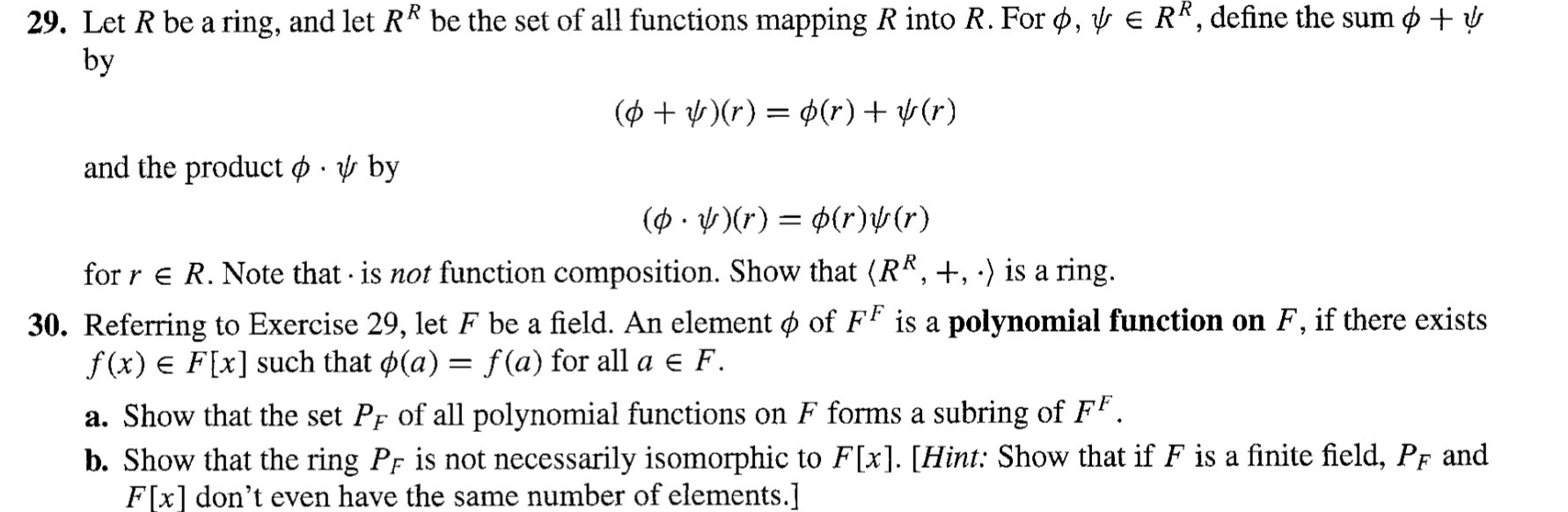 Solved 29. Let R be a ring, and let RR be the set of all | Chegg.com