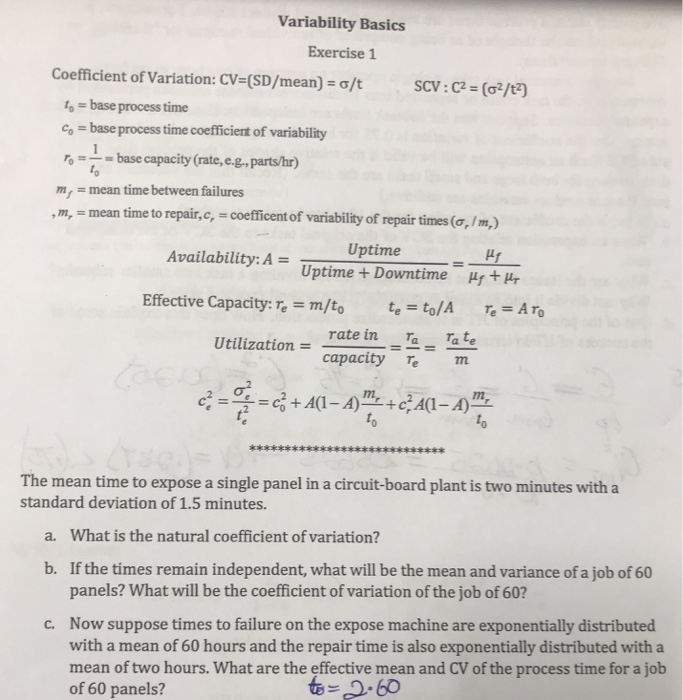 Solved Variability Basics Exercise 1 Coefficient of | Chegg.com