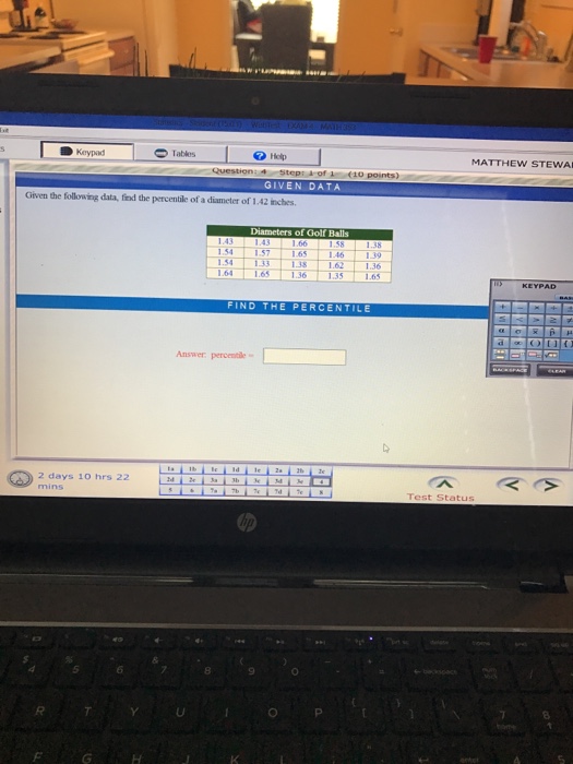 Solved Given the following data, find the percentile of a | Chegg.com