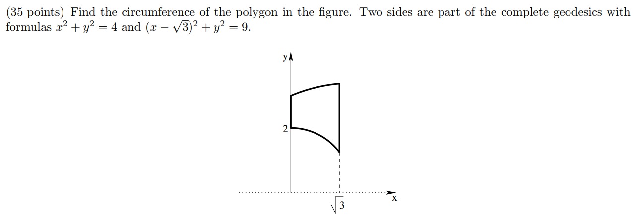 Solved (35 ﻿points) ﻿Find the circumference of ﻿the polygon | Chegg.com