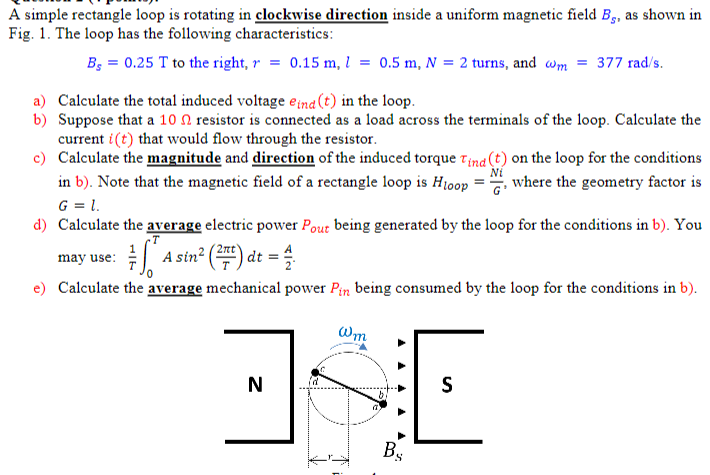 Solved A simple rectangle loop is rotating in clockwise | Chegg.com