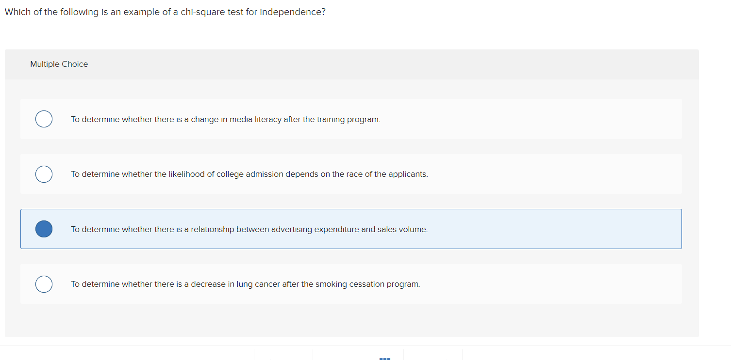 Solved Which of the following is an example of a chi-square | Chegg.com