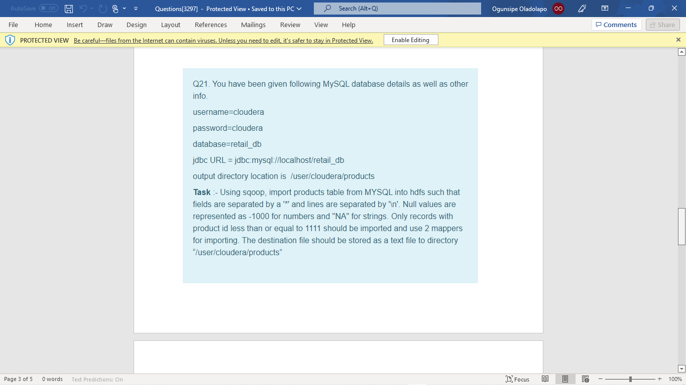 Solved Q21. You have been given following MySQL database | Chegg.com