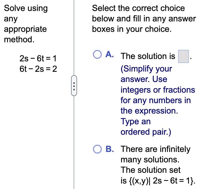 Solved Solve using the elimination method. | Chegg.com